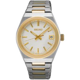 Seiko Damen Quarzuhr Armbanduhr, Damenuhr, Edelstahlarmband, Datum, Saphirglas silber Einheitsgr&ouml;&szlig;e