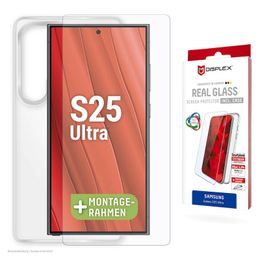 Displex Displayschutzglas &raquo;Real Glass Screen Protection inkl. Case&laquo; f&uuml;r Samsung Galaxy S25 Ultra Displayschutzfolie, Schutzfolie, Bildschirmschutz, kratz- & 