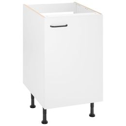 Optifit Sp&uuml;lenschrank &raquo;Elga&laquo; mit Soft-Close-Funktion, h&ouml;henverstellbaren F&uuml;&szlig;en, Breite 50 cm wei&szlig; Holzwerkstoff wei&szlig;, B/H/T: 50cm x 87cm x 58,4cm, 