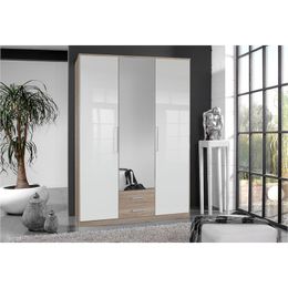 wimex Kleiderschrank &raquo;Greven&laquo; wei&szlig; B/H/T: 135cm x 199cm x 58cm, Schubladen: 2 Stk. T&uuml;ren: 3 Stk. 1 Spiegel, 2 Schubk&auml;sten