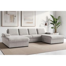 Sit & More sit&more Wohnlandschaft &raquo;Moreno U-Form, B: 309 cm&laquo; mit Armteilverstellung, optional Schlaffunktion grau 100% Polyester B/H/T: 309cm x 82cm x 171cm, 