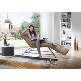 W.Schillig Relaxliege &raquo;daily dreams bequem und elegant, B/T 75/170cm&laquo; Funktionsliege wahlweise mit Motor, Gestell Chrom, Breite 75 cm braun Longlife 