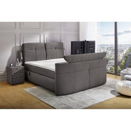 Jockenh&ouml;fer Boxspringbett &raquo;Movie Star in der Gr&ouml;&szlig;e 180x200cm&laquo; mit versenkbarem TV-Lift und Fernbedienung, verstellbare Kopfst&uuml;tzen Bezug Bett: Microfaser (100% 