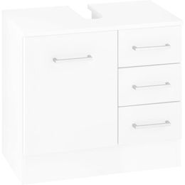 Welltime Waschbeckenunterschrank &raquo;Ribera&laquo; wei&szlig; MDF wei&szlig;, B/H/T: 60cm x 54cm x 35cm, Schubladen: 3 Stk. T&uuml;ren: 1 Stk.