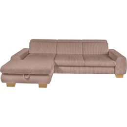 set one by Musterring Ecksofa &raquo;SO 3400 Sitzh&ouml;he 47cm oder 49cm, Sitztiefe verstellbar, B/T: 307/195cm&laquo; Kopteil verstellbar, mit Bettfunktion, in Cord,