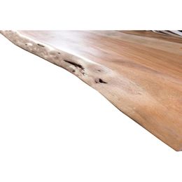 Sit Baumkantentisch &raquo;Dijon aus Massivholz mit Baumkante & trendigem Kufengestell&laquo; 56 mm starke Tischplatte mit Baumkante wie gewachsen beige B/H/T: 