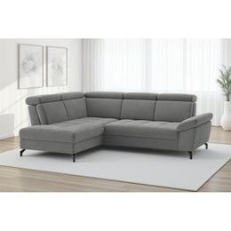 Sit & More sit&more Ecksofa &raquo;Vanity; L-Form, B. 254 cm&laquo; Inkl.Sitz-,Kopf-und Armteilverstellung 100% Polyester B/H/T: 254cm x 84cm x 197cm, Chenille, Ottomane 