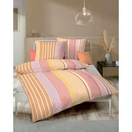 Kaeppel Bettw&auml;sche &raquo;Dutch&laquo; 2 Stk. rot Perkal, Obermaterial: 100% Baumwolle B/L: 140cm x 200cm, 1 Stk., 1 Stk., Perkal, B/L: 70cm x 90cm, 2 Stk.