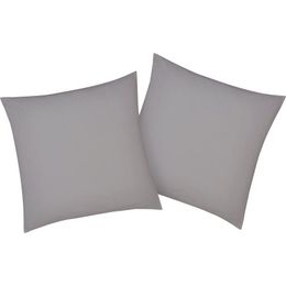 bellana Kissenbezug &raquo;Mako-Jersey-Exclusiv&laquo; aus reiner Baumwolle silber Baumwolle, Obermaterial: 100% Baumwolle B/L: 80cm x 80cm, 2 Stk., Baumwolle
