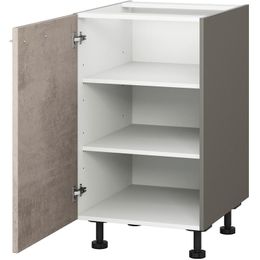 KOCHSTATION Unterschrank &raquo;KS-Trea U60&laquo; zwei Einlegeb&ouml;den, Breite 60 cm, H&ouml;he 75 cm, mit verstellbaren F&uuml;&szlig;en grau anthrazit, B/H/T: 60cm x 75cm x 56cm,