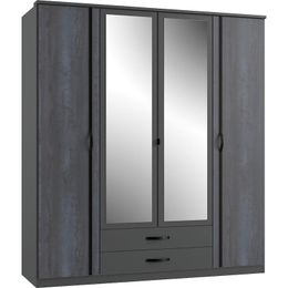 wimex Kleiderschrank &raquo;Duo&laquo; grau B/H/T: 180cm x 198cm x 58cm, Schubladen: 2 Stk. T&uuml;ren: 4 Stk.