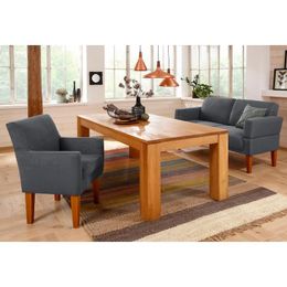 OTTO home Sofa &raquo;Fehmarn&laquo; in 3 Breiten grau Microfaser in Antik Leder Optik aus 100% Polyester B/H/T: 150cm x 98cm x 81cm, Luxus-Microfaser ALTARA 