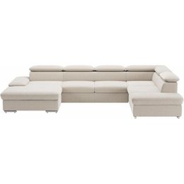 Sit & More sit&more Wohnlandschaft &raquo;Valantine U-Form, B: 349 cm&laquo; mit Arm- & Kopfteilverstellung, optional mit Schlaffunktion beige 100% Polyester B/H/T: 349cm x 