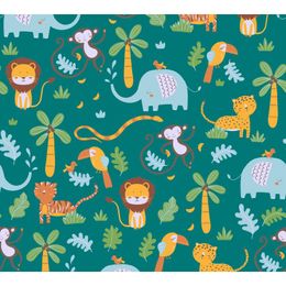 A.S. Cr&eacute;ation Vliestapete &raquo;Little Love&laquo; Motiv abstrakt naturalistisch glatt Kindertapete Tapete Dschungel Tapeten Kinderzimmer Schlafzimmer Design gr&uuml;n Vlies B/L: 