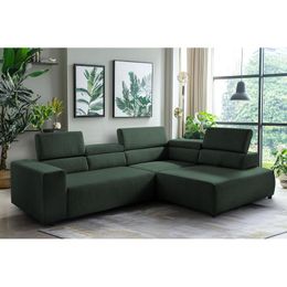 exxpo - sofa fashion Ecksofa &raquo;VITTORIO mit Komfortfunktionen, bequem und modern, Cord, L-Form&laquo; inkl. Kopfteil- und Sitztiefenverstellung, wahlweise 