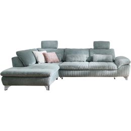 Die PlanBar Ecksofa &raquo;Ottomane MP-IN14007 L-Form, Breite 306 cm&laquo; wahlweise mit Schlaffunktion und verstellbaren Kopfst&uuml;tzen 100% Polyester B/H/T: 306cm