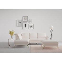 Sit & More sit&more Ecksofa &raquo;Fashion L-Form&laquo; wahlweise mit Kopfteilverstellung, Vorziehsitz, motorisch, Nickelf&uuml;&szlig;e beige B/H/T: 250cm x 84cm x 207cm, Luxus-