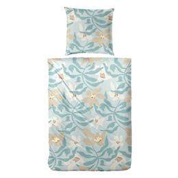 Primera Bettw&auml;sche &raquo;Biber-Bettw&auml;sche Matisse&laquo; 2 Stk. mit verspieltem Blumenmuster blau Biber, Obermaterial: 100% Baumwolle B/L: 135cm x 200cm, 1 Stk., 1 Stk.,