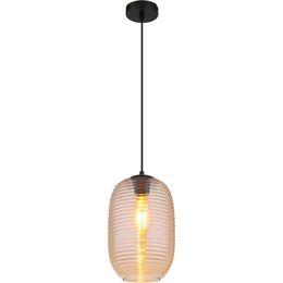 Globo LIGHTING H&auml;ngeleuchte &raquo;JEFREY&laquo; E27 1 Stk. H&auml;ngelampe Esszimmer-Leuchte Esstischleuchte Wohnzimmer braun &Oslash; 20cm H: 120cm, 1 Stk.