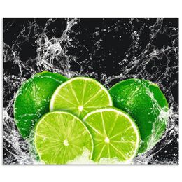 Artland K&uuml;chenr&uuml;ckwand &raquo;Limone mit Spritzwasser&laquo; Alu Spritzschutz mit Klebeband, einfache Montage gr&uuml;n Aluminium B/H: 60cm x 50cm