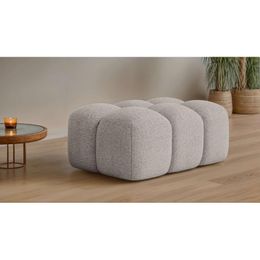 OTTO home Polsterhocker &raquo;KALLIE Sitzhocker, Bubble-Optik, Ma&szlig;e B/T/H: 90/60/44 cm&laquo; moderne Steppung, hoher Sitzkomfort und modernes Design beige 100% 