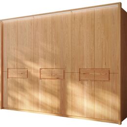 Home Affaire Kleiderschrank &raquo;L&eacute;opoldine, aus Kernbuche, inkl. Passepartout&laquo; Massivholz-Kleiderschrank, im 50 cm Raster planbar beige Massivholz 