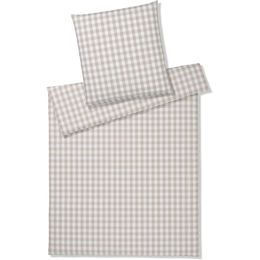Elegante Bettw&auml;sche &raquo;Quadro&laquo; 2 Stk. angenehmes Hautgef&uuml;hl grau Perkal, Obermaterial: 100% Baumwolle B/L: 155cm x 220cm, 1 Stk., 1 Stk., Perkal, B/L: 80cm x 