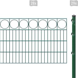 Arvotec Doppelstabmattenzaun &raquo;ESSENTIAL 80 zum Einbetonieren "Ring" mit Zierleiste&laquo; Zaunh&ouml;he 80 cm, Zaunl&auml;nge 2 - 60 m gr&uuml;n Kunststoff, Stahl H/L: 80cm x 56m,