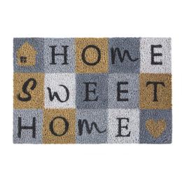 ANDIAMO Fu&szlig;matte &raquo;Kokos Home&laquo; rechteckig 17 mm H&ouml;he Schmutzfangmatte, mit Spruch, In- und Outdoor geeignet bunt Kokos B : 40cm 1 Stk., 17mm, L: 60cm