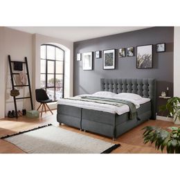 ATLANTIC HOME COLLECTION Boxspringbett &raquo;Tina&laquo; mit Bettkasten und Topper, auch in &Uuml;berl&auml;nge grau Bettrahmen und seitliche Einfassung der Matratzen: 