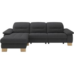 Home Affaire Ecksofa &raquo;Basel, mit vollmotorischem Relaxkomfort, Breite 283cm&laquo; grau 100% Polyester B/H/T: 280cm x 84cm x 184cm, Easy care, Recamiere 