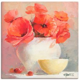 Artland Leinwandbild &raquo;Mohn III&laquo; Blumen 1 Stk. tlg. auf Holzrahmen gespannt rot Leinwand B/H/T: 40cm x 40cm, Leinwandbild Blumen quadratisch, 1 Stk.