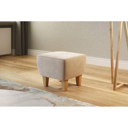 Home Affaire Polsterhocker &raquo;Viva&laquo; mit Eichenf&uuml;&szlig;en braun 100% Polyester B/H/T: 56cm x 46cm x 56cm, Luxus-Microfaser ALTARA NUBUCK