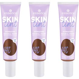 Essence Damen Foundation &raquo;SKIN tint&laquo; mit veganen Inhaltsstoffen braun 90ml