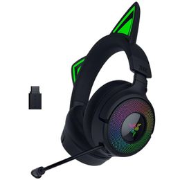 Razer Gaming-Headset &raquo;Kraken Kitty V3 Pro&laquo; Bluetooth Stummschaltung integrierte Steuerung f&uuml;r Anrufe und Musik Protein-Kunstleder mit Ohrpolstern aus 