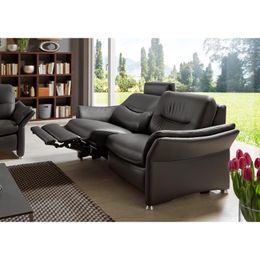Hukla 2,5-Sitzer &raquo;HU-SF15058 Ledersofa, Breite 194 cm&laquo; aus Leder, optional Kopfst&uuml;tze u. WallAway-Funktion schwarz B/H/T: 194cm x 91cm x 92cm, Leder, 
