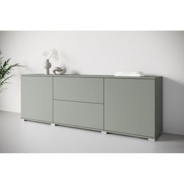 OTTO home Lowboard &raquo;Kenia&laquo; 1 Stk. tlg. 2 T&uuml;ren, 2 Schubladen, Breite 180 cm, h&ouml;henverstellbare Einlegeb&ouml;den gr&uuml;n Hartfaserplatte, Holzwerkstoff, 