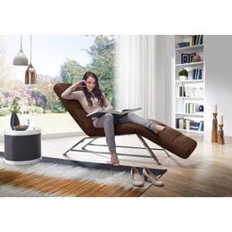 W.Schillig Relaxliege &raquo;daily dreams bequem und elegant, B/T 75/170cm&laquo; Funktionsliege wahlweise mit Motor, Gestell Chrom, Breite 75 cm braun Longlife 