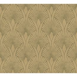 Livingwalls living walls Vliestapete &raquo;New Walls 50's Glam Art Deco Optik&laquo; Barock gemustert ornamental leicht strukturiert Tapete Art Deco Tapeten Wohnzimmer 
