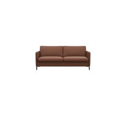 FLEXLUX 2,5-Sitzer &raquo;Fiore, super bequem durch hochwertigen Sitzaufbau mit Kaltschaum&laquo; schmale Armlehnen, F&uuml;&szlig;e Alu+schwarz braun 100% Echteder B/H/T: 