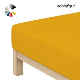 Schlafgut Spannbettlaken &raquo;Basic Cotton Bettlaken, 160 g/m&sup2;, 100% Baumwolle, Spannbetttuch&laquo; Spannbettlaken bis 20 cm Matratzenh&ouml;he, b&uuml;gelfrei und pflegeleicht 
