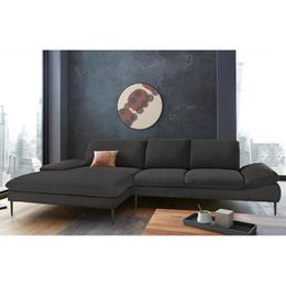 W.Schillig Ecksofa &raquo;enjoy&MORE, Designsofa, bequem, zeitlos und elegant, L-Form&laquo; Sitztiefenverstellung, F&uuml;&szlig;e schwarz pulverbeschichtet, Breite 340 cm 