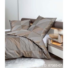 Janine Bettw&auml;sche &raquo;J. D.&laquo; 3 Stk. mit Reissverschluss grau Mako-Satin, Obermaterial: 100% Baumwolle B/L: 200cm x 220cm, 1 Stk., 2 Stk., Mako-Satin, B/L: 80cm 