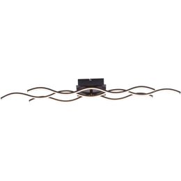 JUST LIGHT LED Deckenleuchte &raquo;WAVE&laquo; LED-Board 1 Stk. Warmwei&szlig; LED Deckenlampe schwarz 1, H: 8cm, 1 Stk.