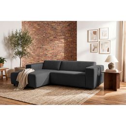 OTTO home Ecksofa &raquo;Jellon kompakte Eckcouch&laquo; Breite 232 cm, L-Form, Chenille, mit Welleunterfederung grau 100% PES B/H/T: 232cm x 70cm x 157cm, 