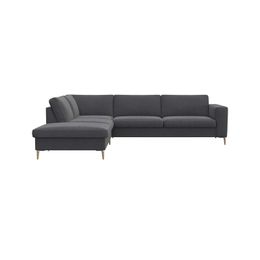 FLEXLUX Ecksofa &raquo;Fiore, Sitzaufbau mit hochwertigem Kaltschaum f&uuml;r mehr Sitzkomfort&laquo; breite Armlehnen, L-Form, F&uuml;&szlig;e Alu/Eiche grau 100% Polyester B/H/