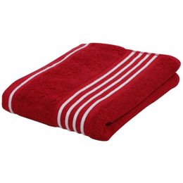 G&ouml;zze Badetuch &raquo;Rio&laquo; mit feiner Streifenbord&uuml;re rot Walkfrottee, Obermaterial: 100% Baumwolle B/L: 70cmx140cm, 1 Stk., Walkfrottee