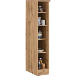 KOCHSTATION K&uuml;chenregal &raquo;KS-Colmar&laquo; 30 cm breit, 165 cm hoch, 4 verstellbare Einlegeb&ouml;den, viel Stauraum braun Holzwerkstoff B/H/T: 30cm x 165cm x 
