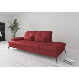 Sit & More sit&more Recamiere &raquo;Amica, inkl. Sitztiefenverstellung und Armteilverstellung&laquo; wahlweise mit Kopfteilverstellung und Stauraum rot B/H/T: 231cm x 90cm 
