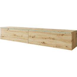 Home Affaire Lowboard &raquo;LOWBOARD VERA, wahlweise mit oder ohne Beleuchtung&laquo; Modernes griffloses TV-Board, 180 cm TV-Schrank, stehend und h&auml;ngend braun 